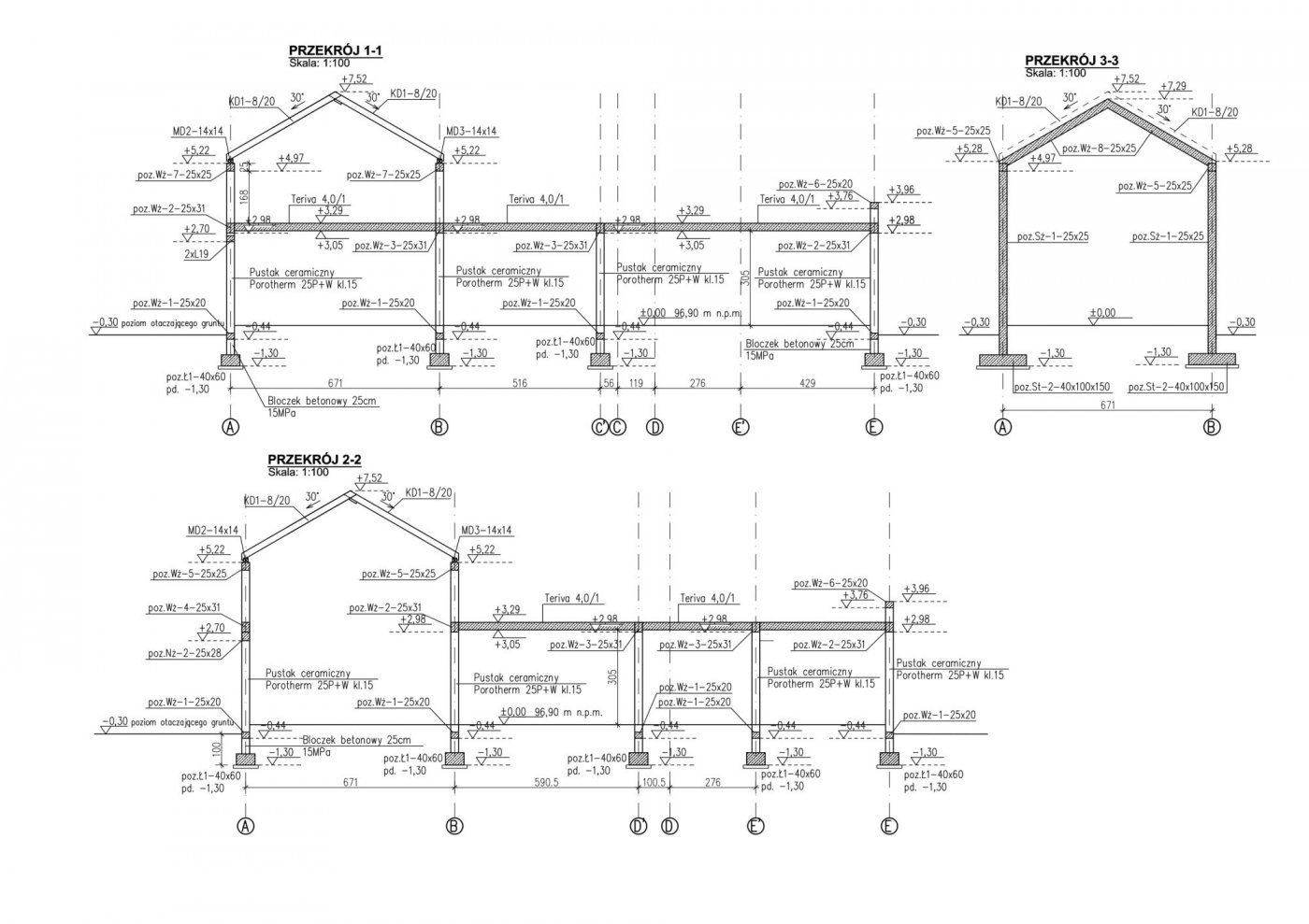 Galeria realizacji konstrukcji rzuty i przekroje budowlane konstrukcji